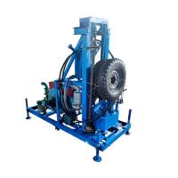 China 150m Depth Portable Well Drilling Rig 22Hp / 16.2Kw Diesel Motor Power Percussive And Rotating Type for sale