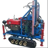 China Small Hydraulic Drill Cylinder 160m Depth Water Digger Machine Crawler Mounted Water Well Drilling Rig for sale