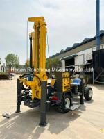 China Four Wheel Trailer Mounted Borehole Drilling Machine 220m Depth 65KW Engine for sale