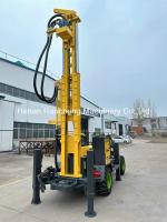 China Four Wheel Trailer Mounted Borehole Drilling Machine 220m Depth 65KW Engine for sale