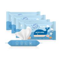 China 80PCS Pure Water Organic Baby Wet Wipes Biodegradable Non Woven Fabric Unscented for sale