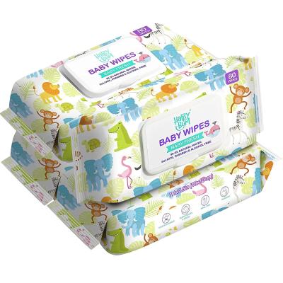 China China Organic Baby Wet Wipes Spunlace Material Disposable Cleaning for sale