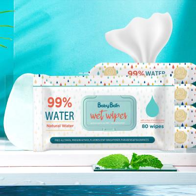 China Factory Directly Sale Free Sample 80pcs Odm Non-woven Baby Wipes With Lid For Babies for sale