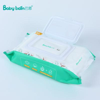 China 80pc per bag Natural Fabric Custom Nonwoven Baby Wet Wipes Biodegradable Ultra Soft for sale