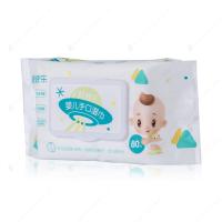 China 80pc per bag Natural Fabric Custom Nonwoven Baby Wet Wipes Biodegradable Ultra Soft for sale
