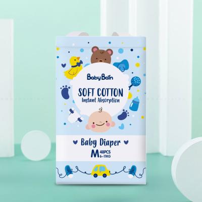 China Private Label Sleepy Cotton Baby Diapers Disposable With 3D Channel for sale