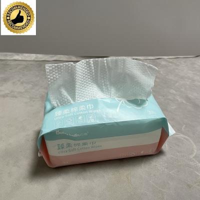 China 80pcs Super Soft Disposable Dry Wipes Non Woven Facial Tissue for sale