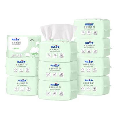 China OEM Disosable Dry Baby Wipes Cotton Soft Face Dry Cleansing Wipes for sale