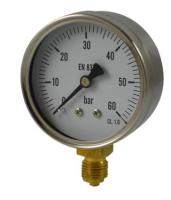 China 75mm Bayonet Bezel Ring Pressure Gauge 40Bar 100 Bar Brass Connection IP43 for sale