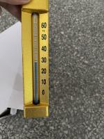 China 50mm 100mm Glass Bimetallic Thermometer Gauge Aluminum Body Golden Plated V Shape for sale