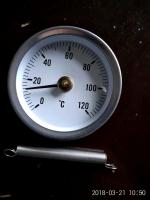 China Class2.5 Bimetallic Thermometer 63mm Bi Metal Temperature Gauge Sensor Back Connection for sale