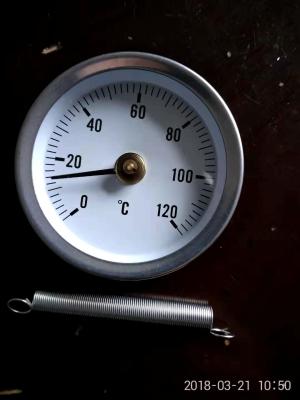 China Class2.5 Bimetallic Thermometer 63mm Bi Metal Temperature Gauge Sensor Back Connection for sale