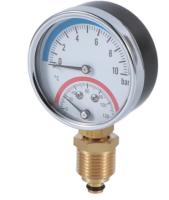 China 0-10bar Bourdon Tube Pressure Gauge 63mm 80mm  0-120C for sale
