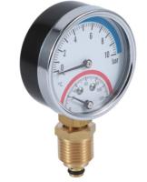 China 0-10bar Bourdon Tube Pressure Gauge 63mm 80mm  0-120C for sale