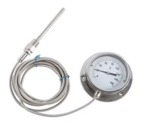 China Capillary Spiral Bimetallic Thermometer Gauge Boiler Tube Industrial Bimetal for sale