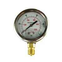 China Hydraulic Liquid Filled Hydraulic Pressure Gauge 400 Bar Stainless Steel Case for sale