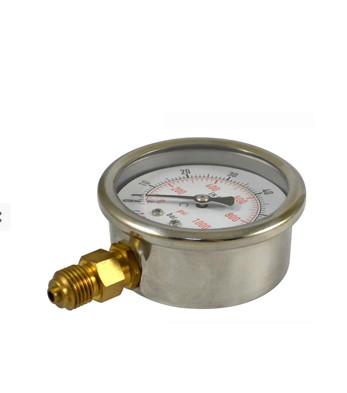 China Manometer Liquid Oil Filled Bourdon Tube Pressure Gauge 6BAR 90psi Dial 63mm 1/4