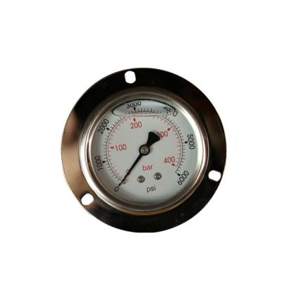 China 25 Bar 63mm Panel Mount Pressure Gauge Front Flange BSP Thread 1/2