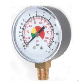 China 0 To 160 PSI Truck Air Tyre Pressure Gauge Manometer 1/4 Npt Colored Dial for sale