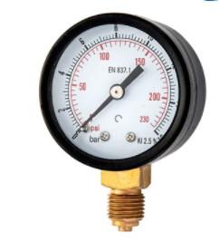 China 150mm 250mm Standard Pressure Gauge 1/2 Npt Utility  With Black Steel Case for sale