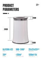China 21x21x31.5cm Odor Air Filter ABS Materials Home Desktop Air Purifier for sale