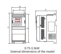 China Milano KV90S-2D2G-4-PV 220V Three Phase VFD 200Hx90Wx140D mm for sale