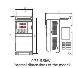 China Milano KV90S-2D2G-4-PV 220V Three Phase VFD 200Hx90Wx140D mm for sale