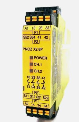 China Pilz PNOZ X2.8P C Safety Relay 24V AC/DC 16 Output Channels Cage Clamp Terminals 22.5mm for sale
