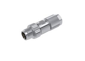 China Waterproof M12-A04-FP Male Panel Mount Solder Plug Shielded M12 Circular Connectors for sale