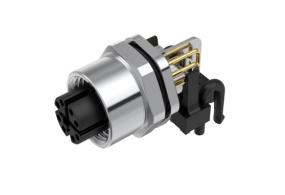 China M12-X8-QX X-Coding 8 Pin Female Right Angle M12 Circular Connectors Shielded Plug for sale