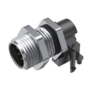 China M12-A04-WM Front Mounted Male Right Angle M12 Circular Connectors PCB Receptacle for sale