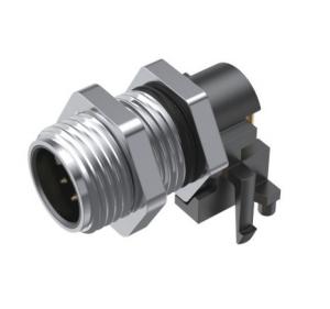 China M12-A04-WM Front Mounted Male Right Angle M12 Circular Connectors PCB Receptacle for sale