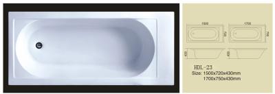 China Acrylic bathtub, simple bathtub, common bathtub,sanitary ware, bathroom bath tub HDL-23 for sale