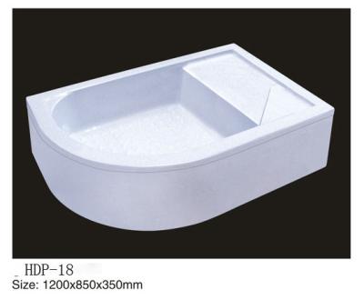 China Acrylic shower tray, shower basin,acrylic shower base HDP-18 1200X850X350 for sale