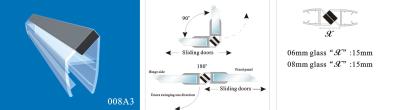 China Sealing Strips/waterproof magnetic strips/shower door seals/PVC Magnetic Seal 008A3 for sale