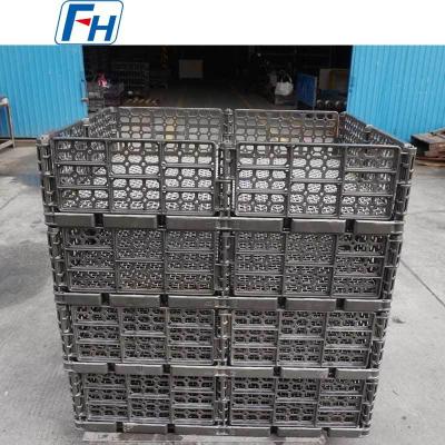 China 1.4848 Stackable Roller Hearth Furnace Basket Heat Treatment Batch Conveyance Fixture for sale