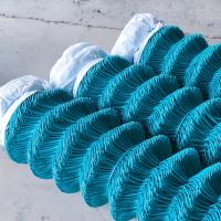 China Green Plastic Coated Chain Link Fencing Hot Dipped Diamond Wire Mesh  Anti corrosion and anti rust for sale