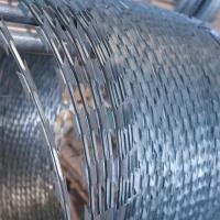 China Galvanized 550mm 600mm Flat Security Fencing Razor Wire Concertina Barbed Wire Fencing for sale