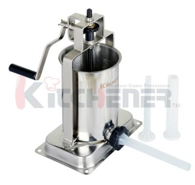 China Vertical Stainless Steel Manual Sausage Stuffer w / 3 Stuffing Tubes 5LB 10LB 15LB for sale