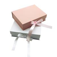 China Handbag Necklace Jewelry Ribbon Folding Magnetic Gift Box Rectangular for sale