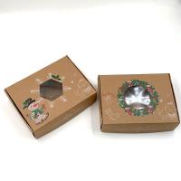 China Customized CMYK Candy Biscuit Kraft Paper Gift Box Window Open For Christmas for sale