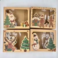 China Customized CMYK Candy Biscuit Kraft Paper Gift Box Window Open For Christmas for sale