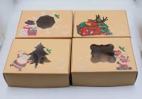 China Customized CMYK Candy Biscuit Kraft Paper Gift Box Window Open For Christmas for sale