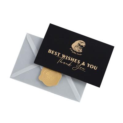 China High Grade Touch Birthday Black 250gsm Bronzed Greeting Card With Envelope for sale