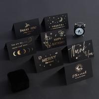 China High Grade Touch Birthday Black 250gsm Bronzed Greeting Card With Envelope for sale