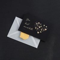 China High Grade Touch Birthday Black 250gsm Bronzed Greeting Card With Envelope for sale