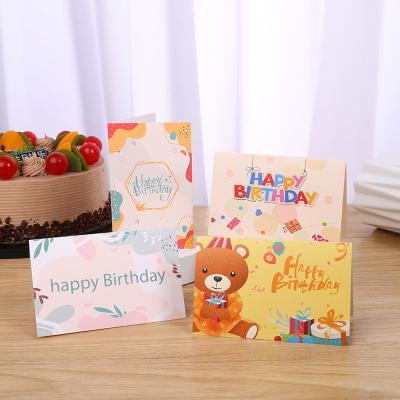 China Cute Cartoon Children Birthday Greeting Card Folded for sale
