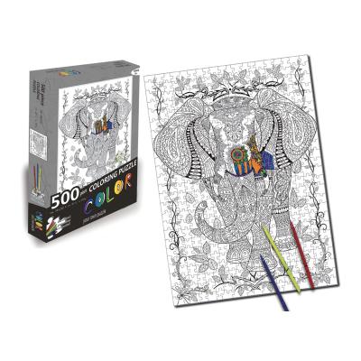 China Coloring 500 Piece Jigsaw Puzzles Customized Animal Shaped Puzzle Pieces for sale