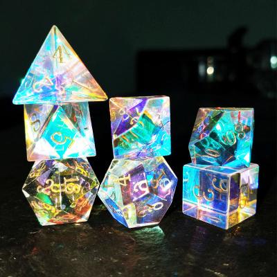 China Role Playing Game Acrylic Dice Set Bulk Polyhedral Dice 10 sided for sale