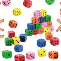 China Soft Foam Board Game Dice Assorted Colorful 2.5 Inch Foam Dice Cubes for sale